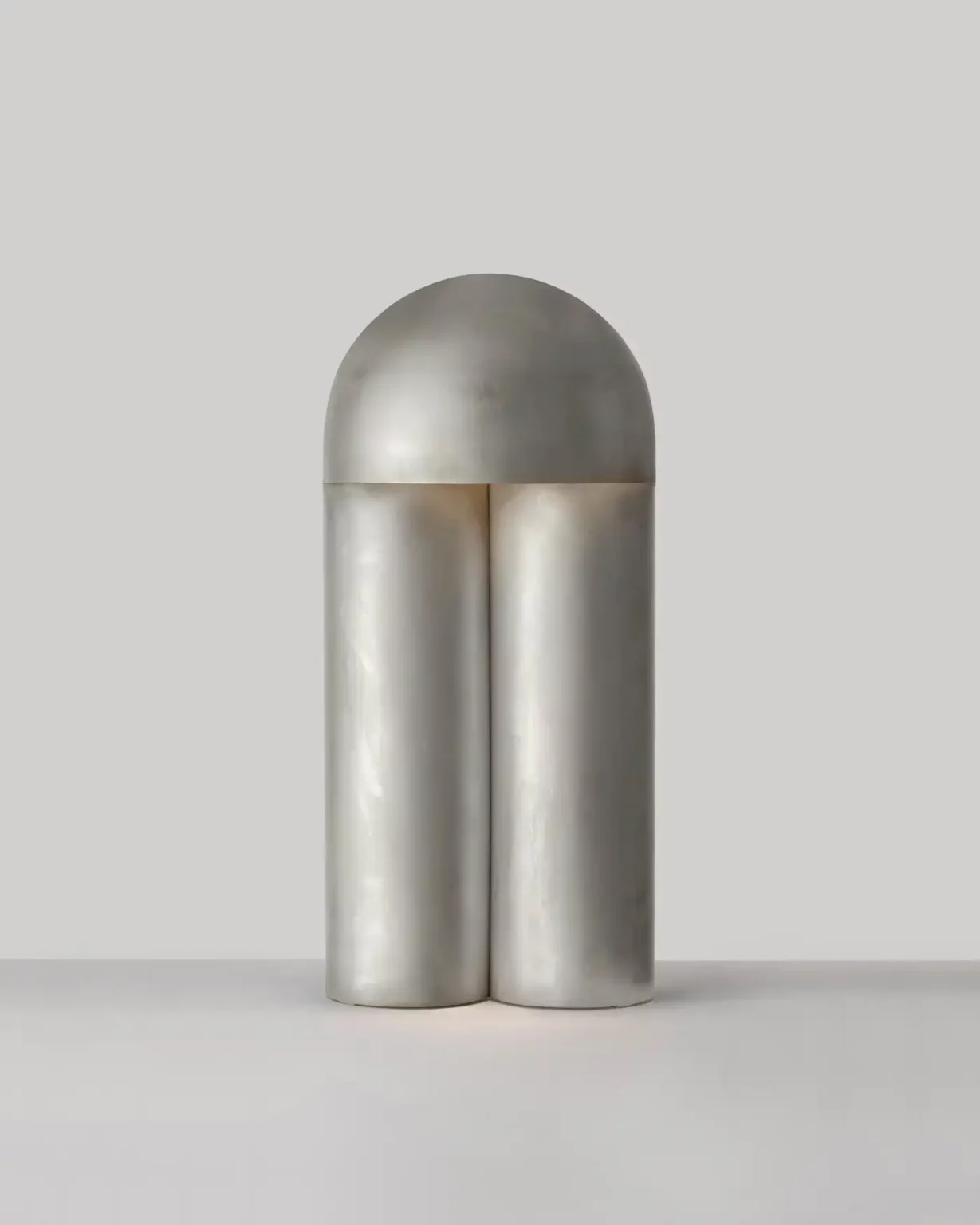 Large Monolith Brass Sculpted Table Lamp by Paul Matter - PHILIA